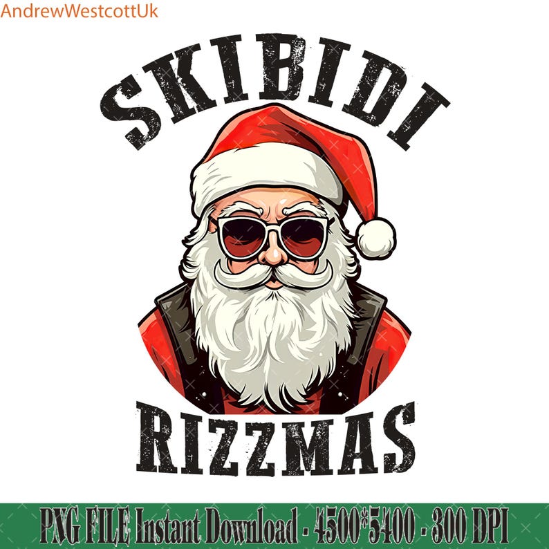 Skibidi Rizzmas PNG, Merry Rizzmas Png, Rizz the Season Png, Santa Bruh ...