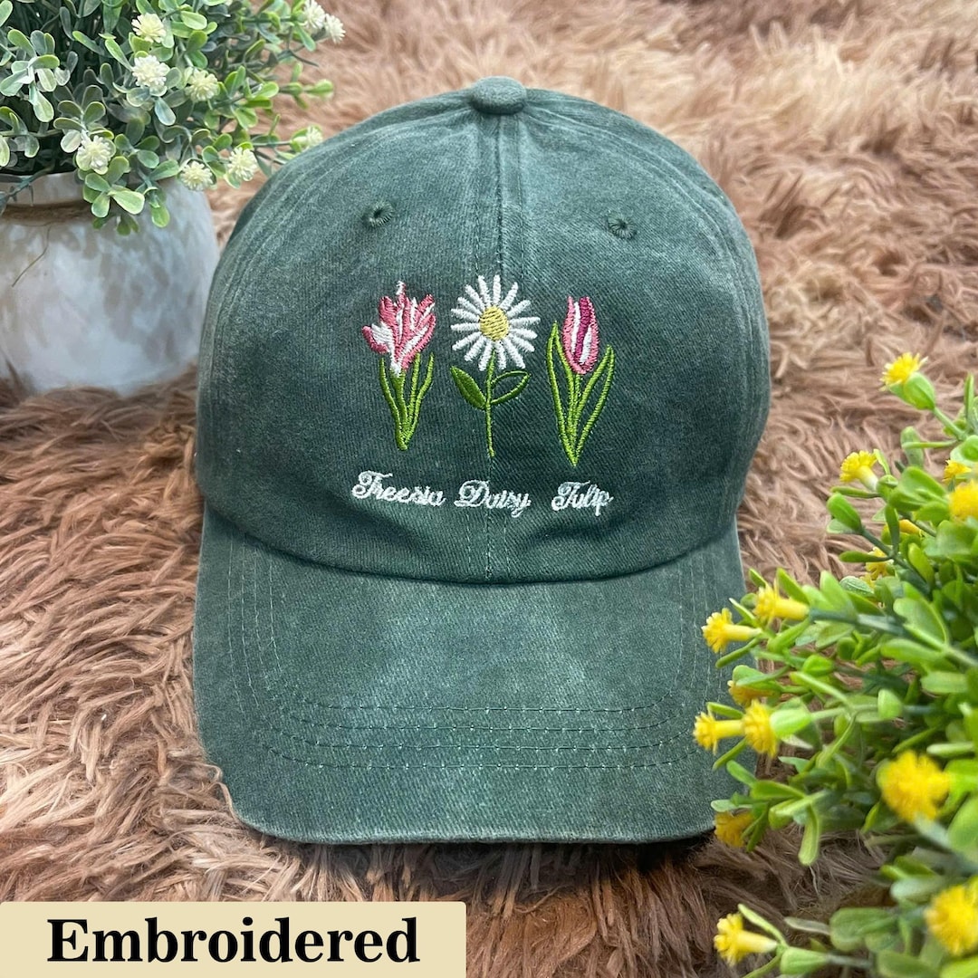 Embroidered FDT Hat, FDT Floral Baseball Cap, Subtle Anti Trump ...