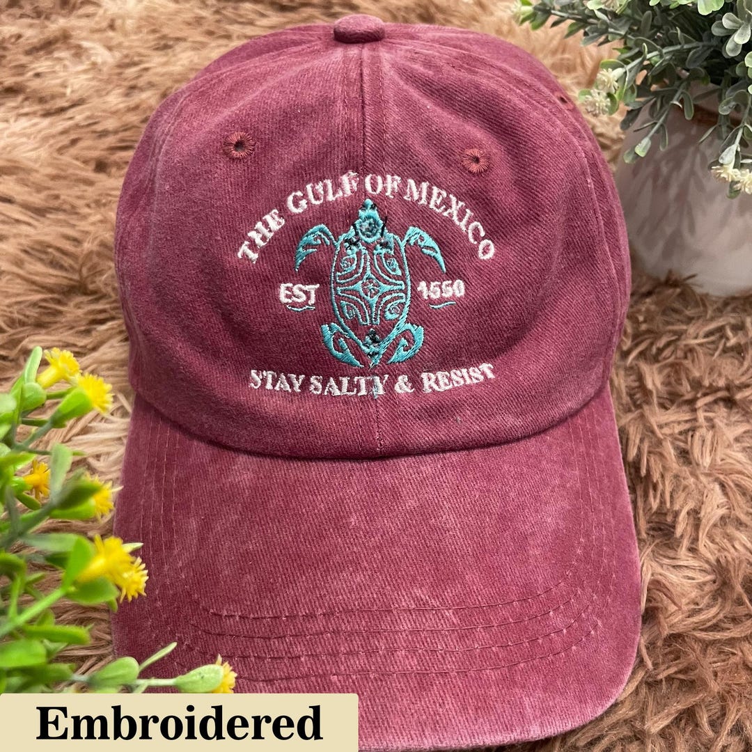 Gulf of Mexico Stay Salty Resistance Embroidered Hat, Resist Cap ...