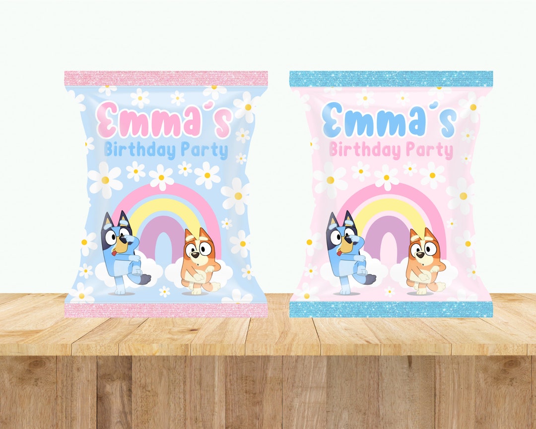 Editable Template to Make Blueyy Chips Bags With Daisy and Rainbow ...