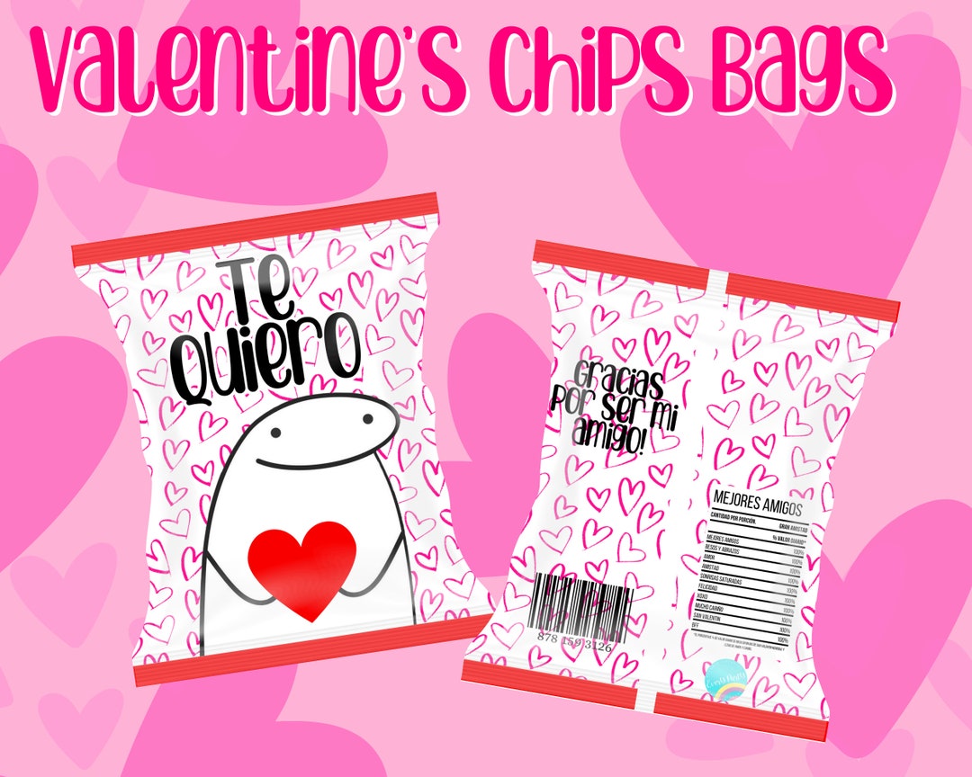 Flork Valentine's Chip Bags Editable Canva Template - Etsy