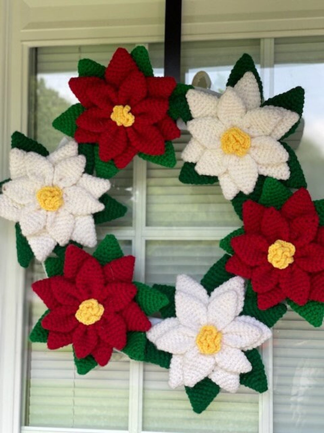 Poinsettia Holiday Wreath - Etsy