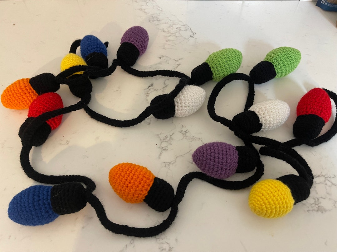 Handmade Crochet Vintage Christmas Bulb Light Garland - Etsy