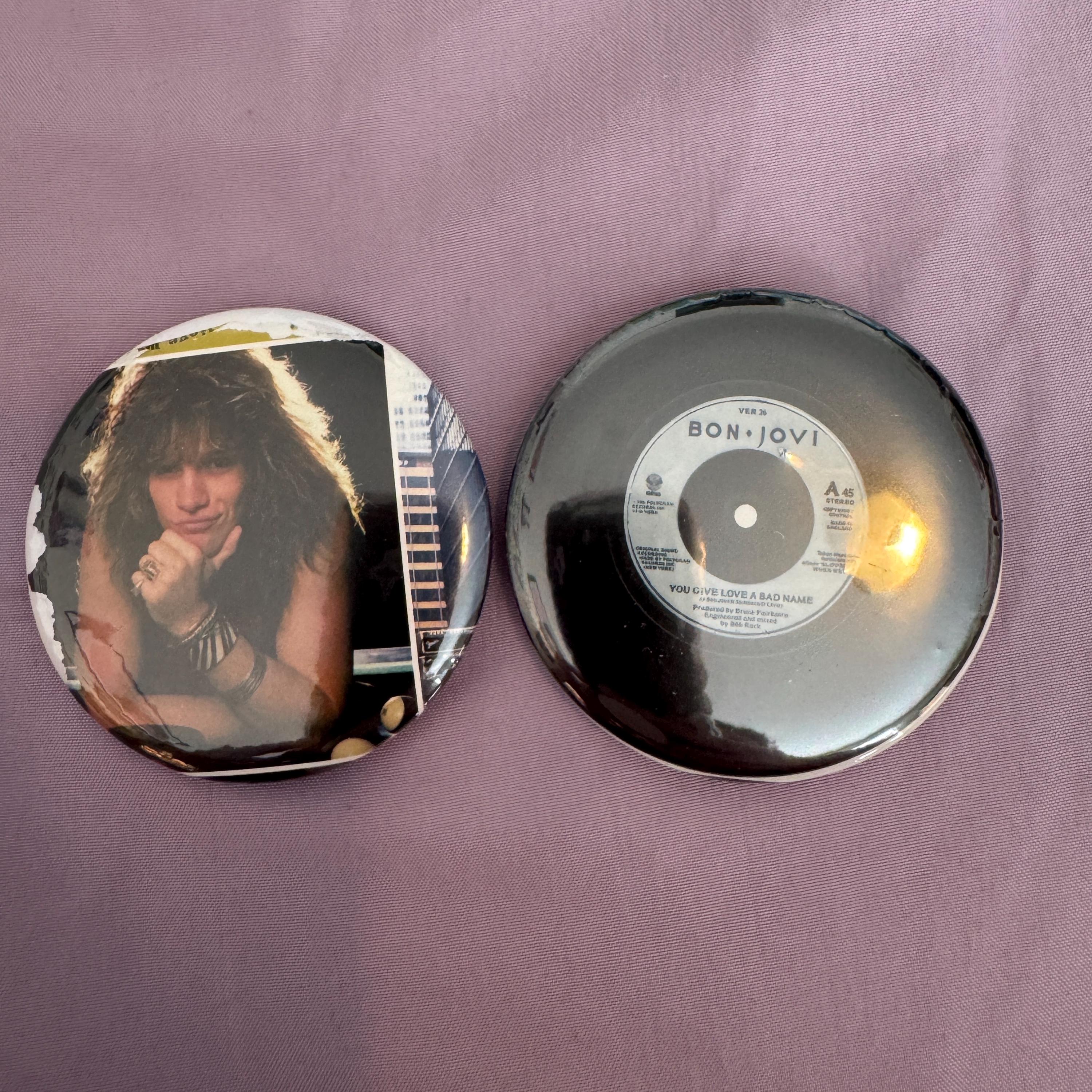 Handmade 2.25in Rock Band Button Pins Vintage One of a Kind Made From ...