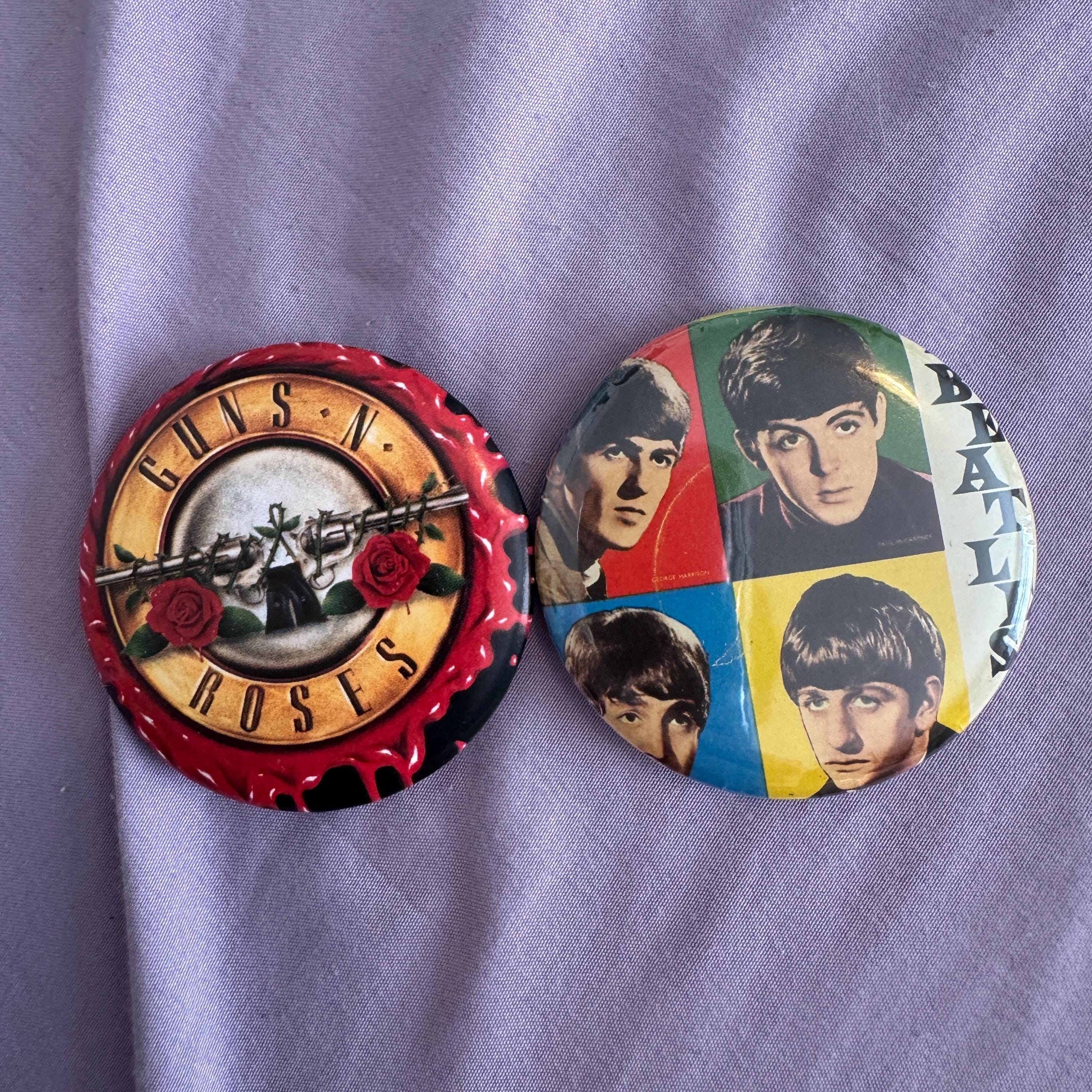 Handmade 2.25in Rock Band Button Pins Vintage One of a Kind Made From ...