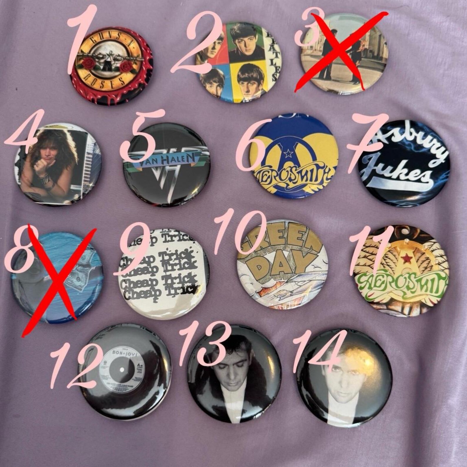 Handmade 2.25in Rock Band Button Pins Vintage One of a Kind Made From ...