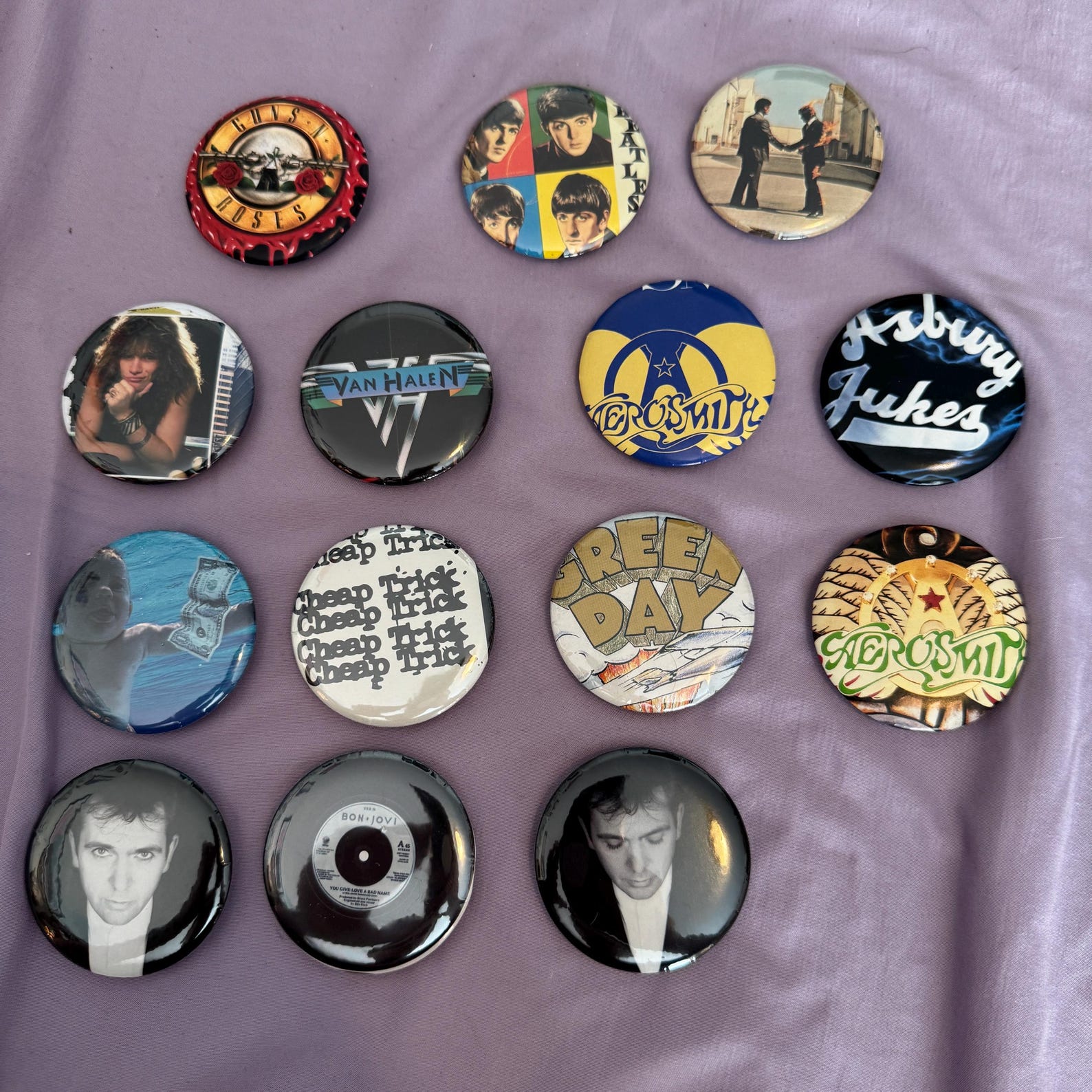 Handmade 2.25in Rock Band Button Pins Vintage One of a Kind Made From ...