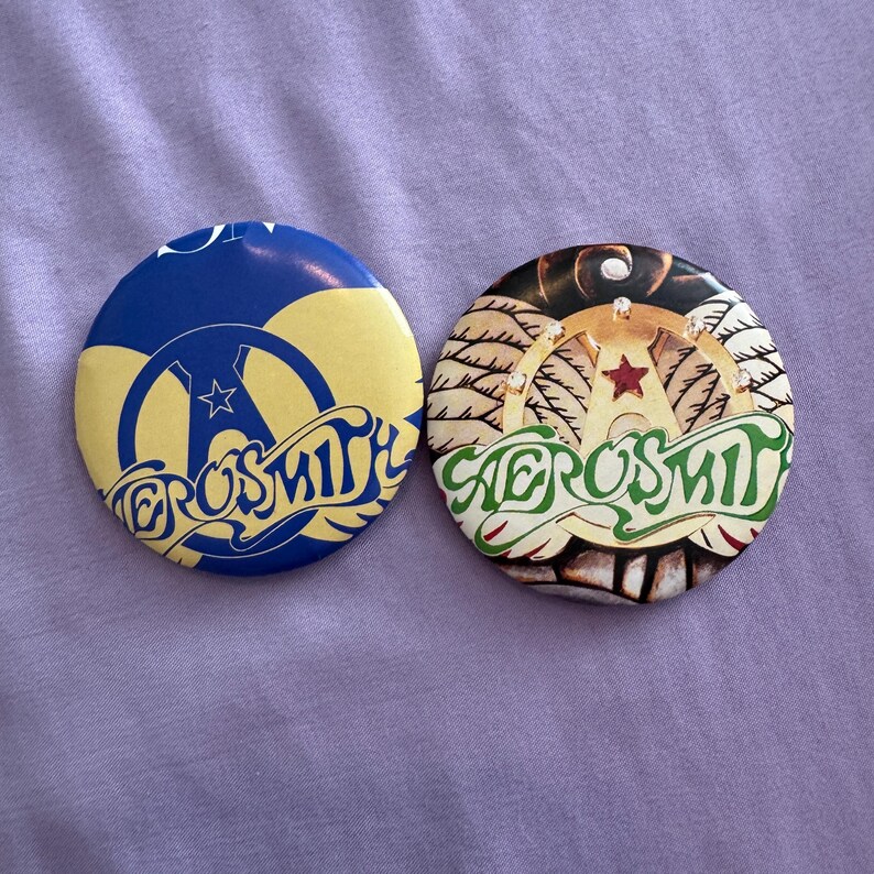 Handmade 2.25in Rock Band Button Pins Vintage One of a Kind Made From ...