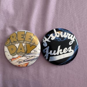 Handmade 2.25in Rock Band Button Pins Vintage One of a Kind Made From ...