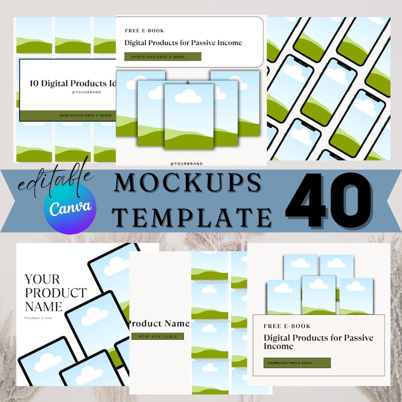 40 Editable Mockup Template , Social Media Mockup Digital Template ...