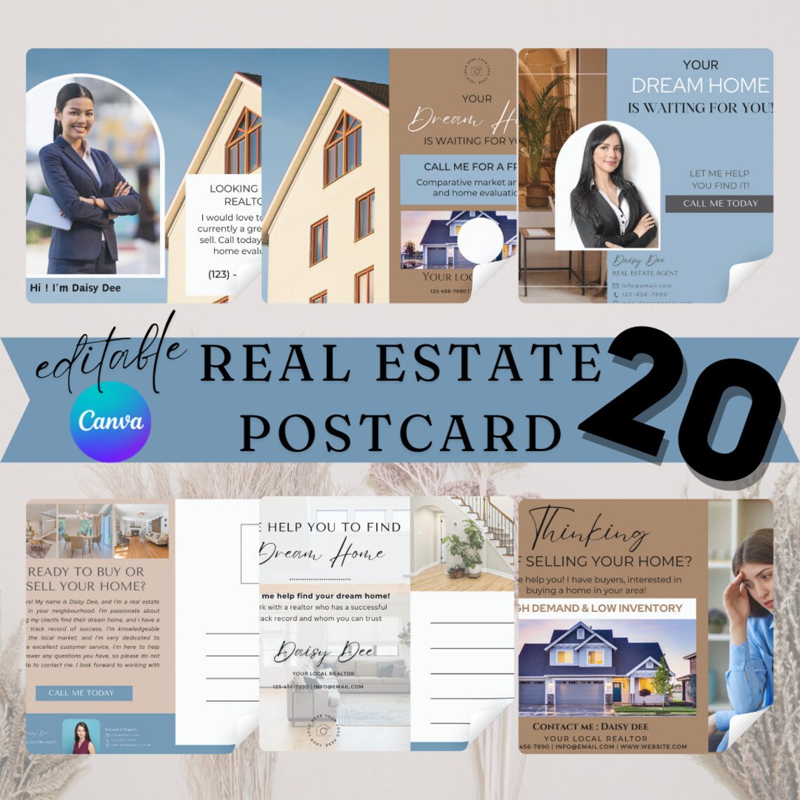 Real Estate Postcard Editable Canva Marketing Hello Neighbor Template ...