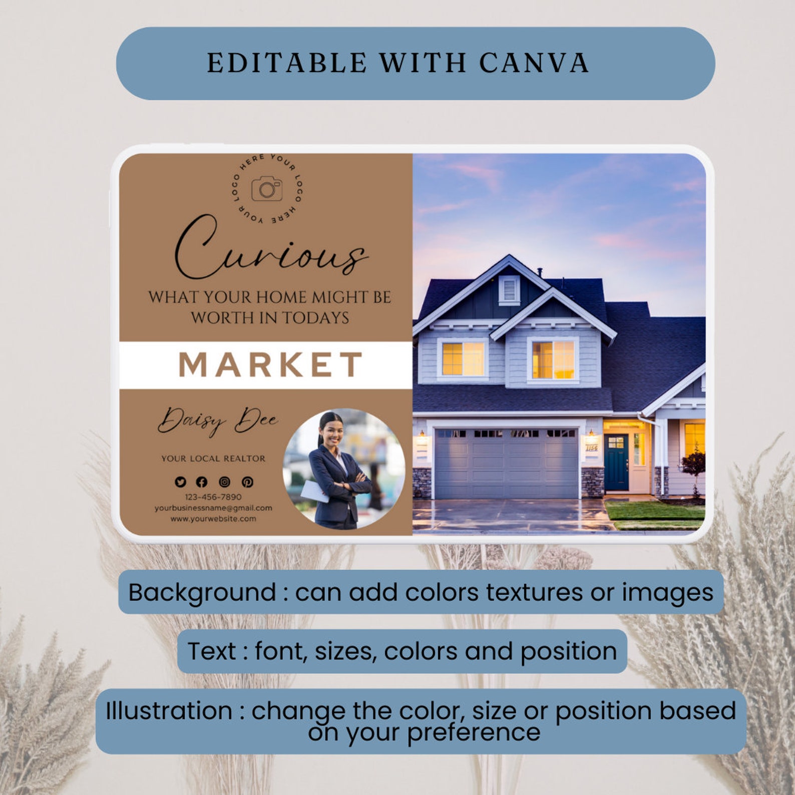 Real Estate Postcard Editable Canva Marketing Hello Neighbor Template ...