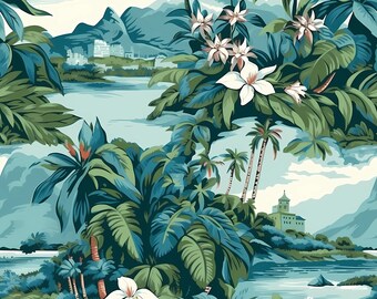 Floral Tile Flower Wallpaper | Seamless Digital Pattern | Instant ...