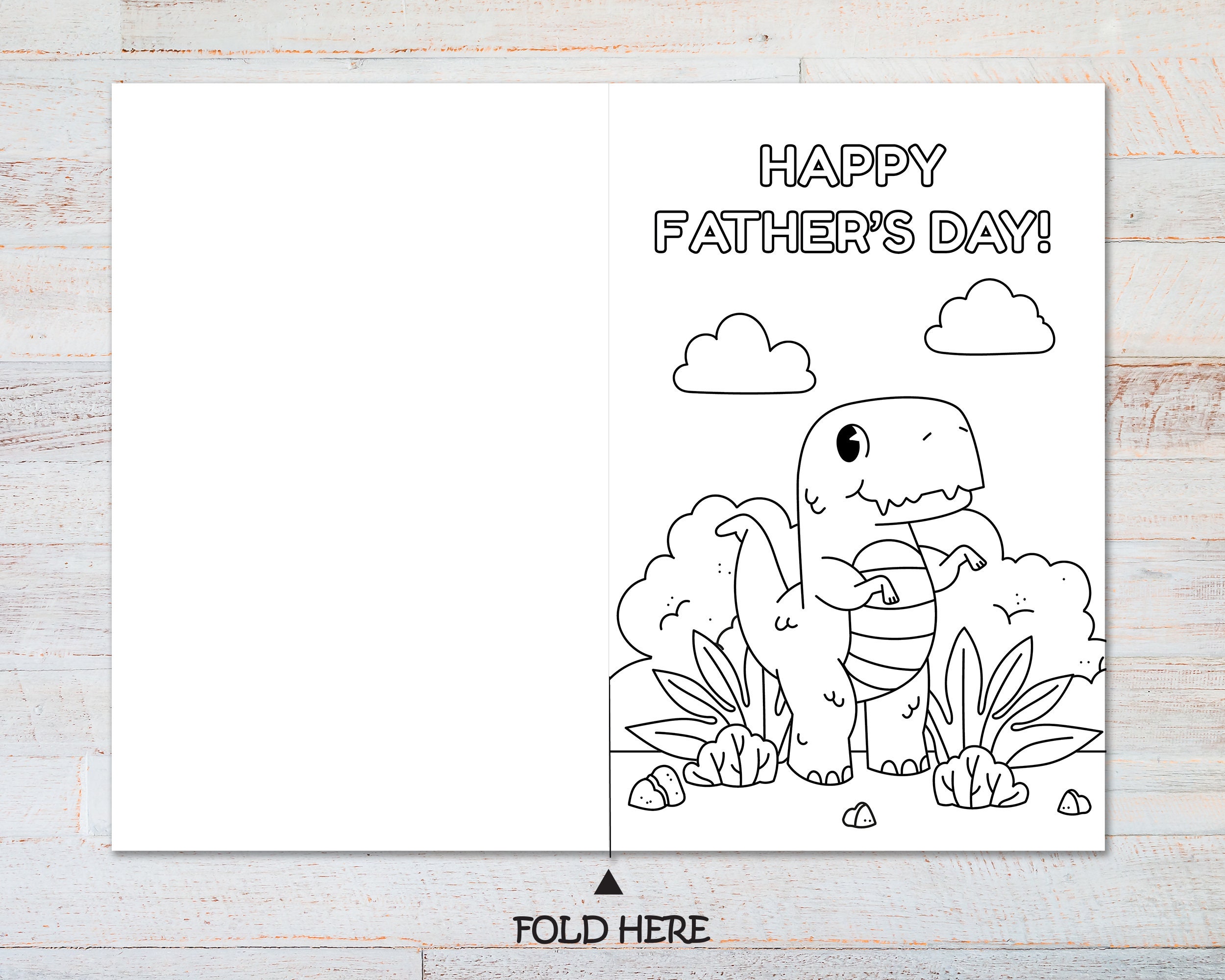 Happy Father's Day Printable Coloring Card, Father's Day Card for Kids ...