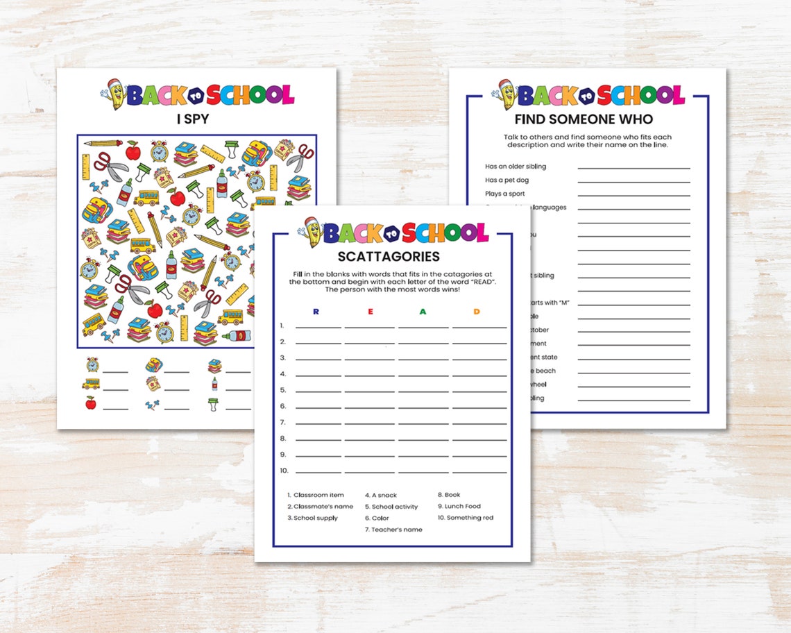 Back to School Activity Games, Back to School Kids, Classroom ...