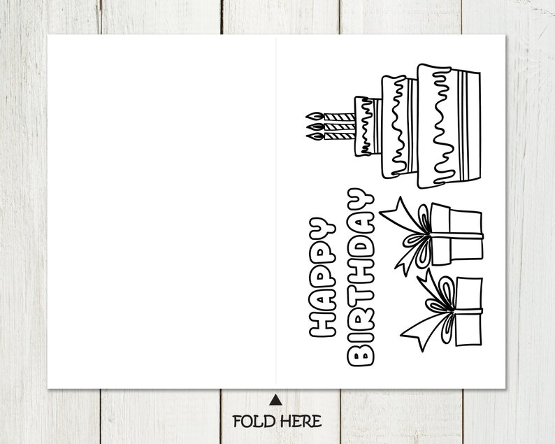 Color Your Own, Birthday Greetings, Coloring Birthday Card, Happy ...
