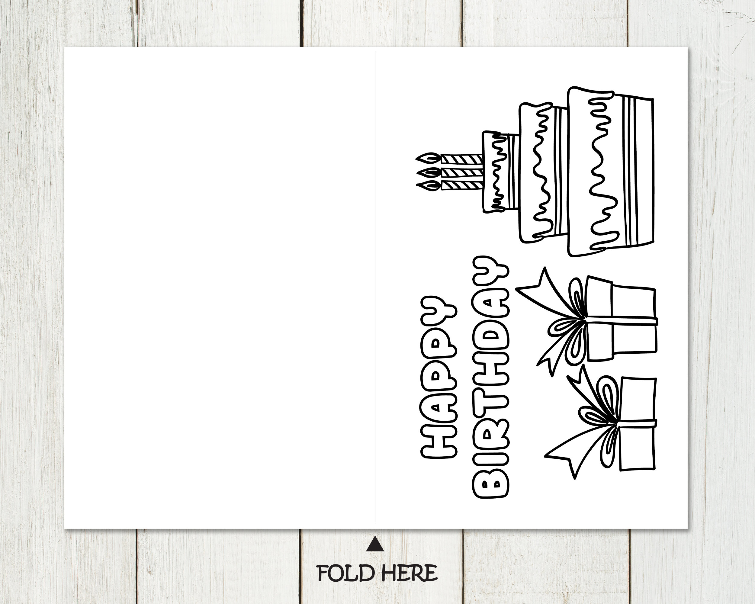 Color Your Own, Birthday Greetings, Coloring Birthday Card, Happy ...