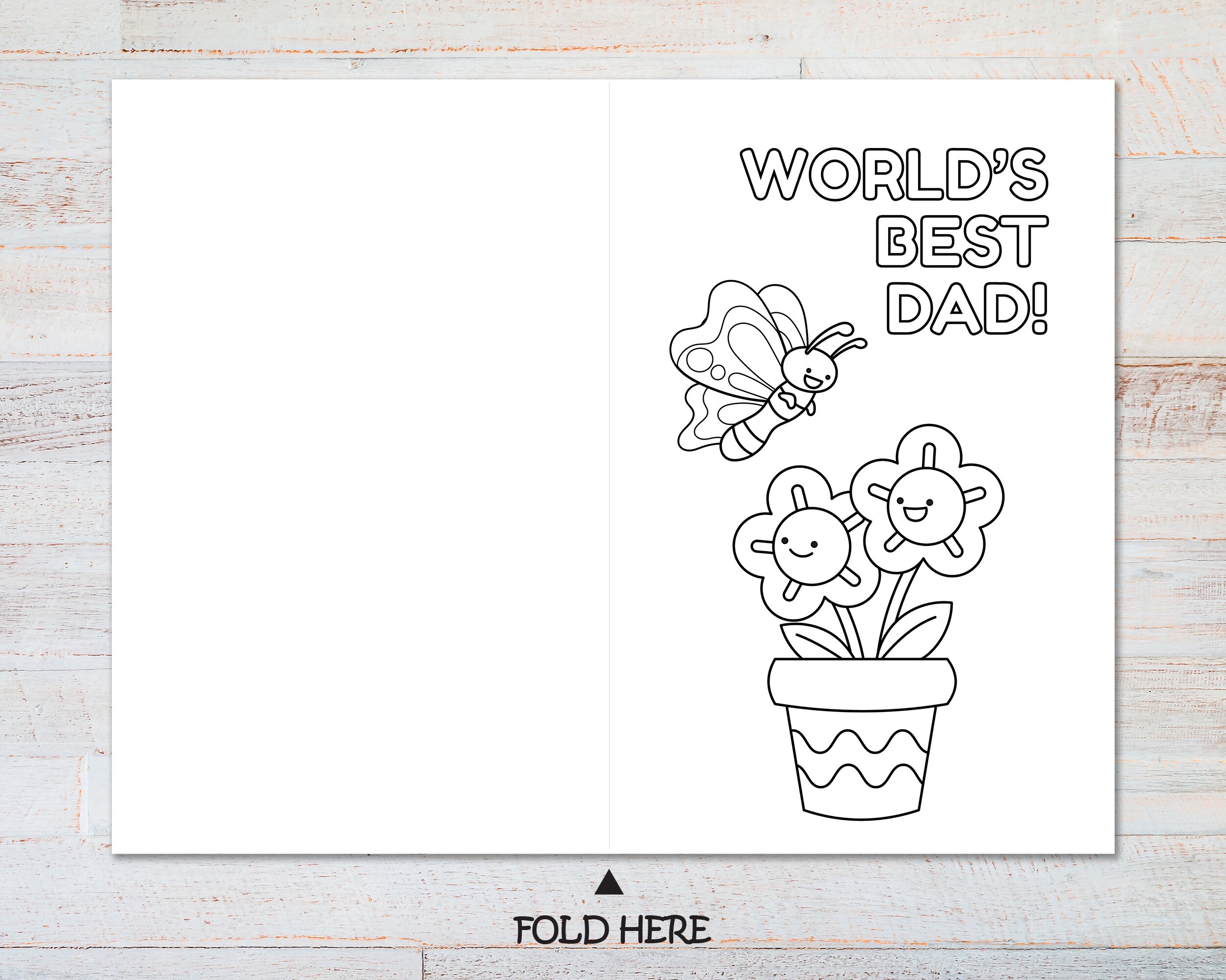 Happy Father's Day Printable Coloring Card, Bonus Dad, Father's Day ...