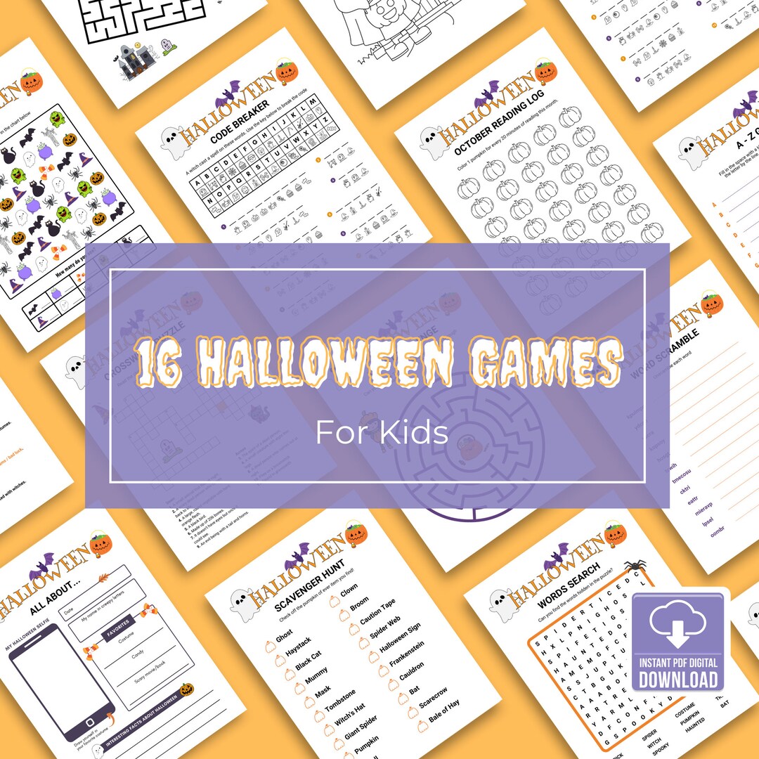 Halloween Activity Printable, Halloween Kids Printable, Halloween Games ...