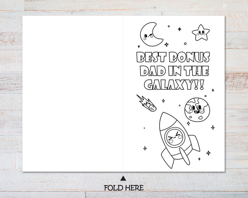 Happy Father's Day Printable Coloring Card, Bonus Dad Card for Kids ...