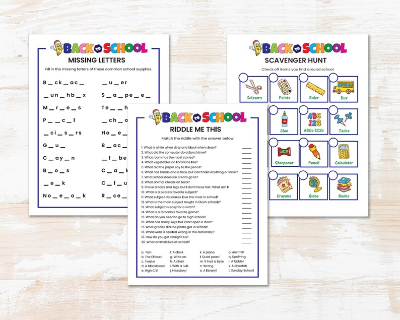 Back to School Activity Games, Back to School Kids, Classroom ...