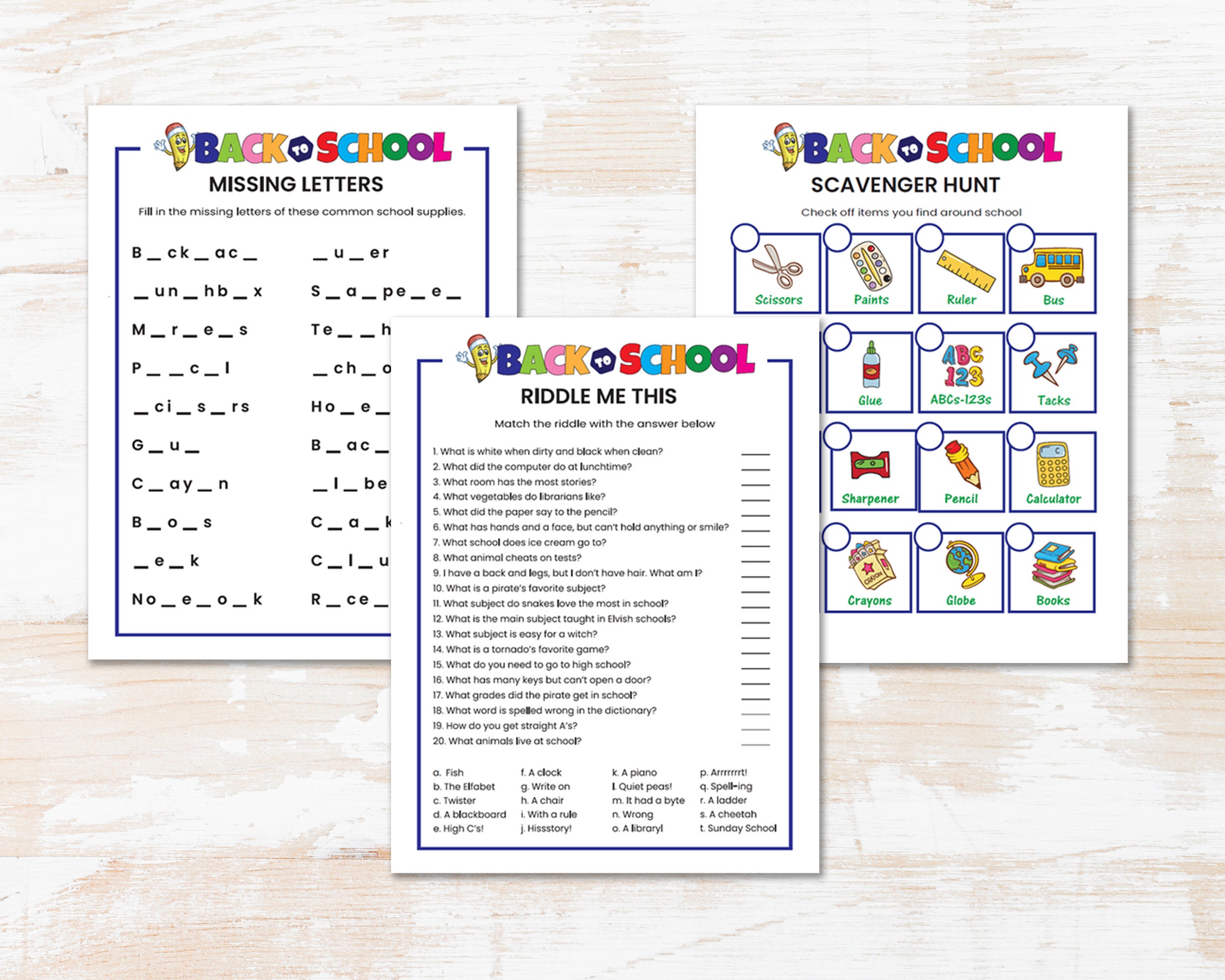 Back to School Activity Games, Back to School Kids, Classroom ...