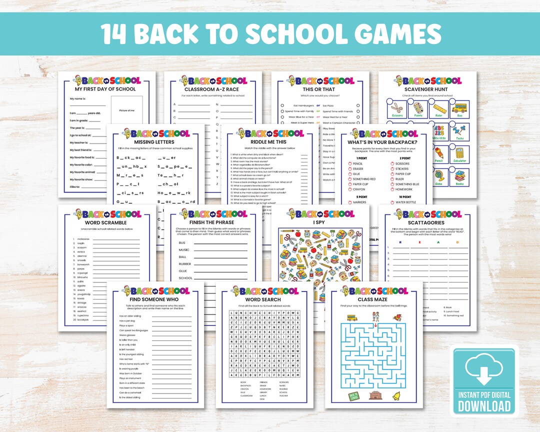 Back to School Activity Games, Back to School Kids, Classroom ...