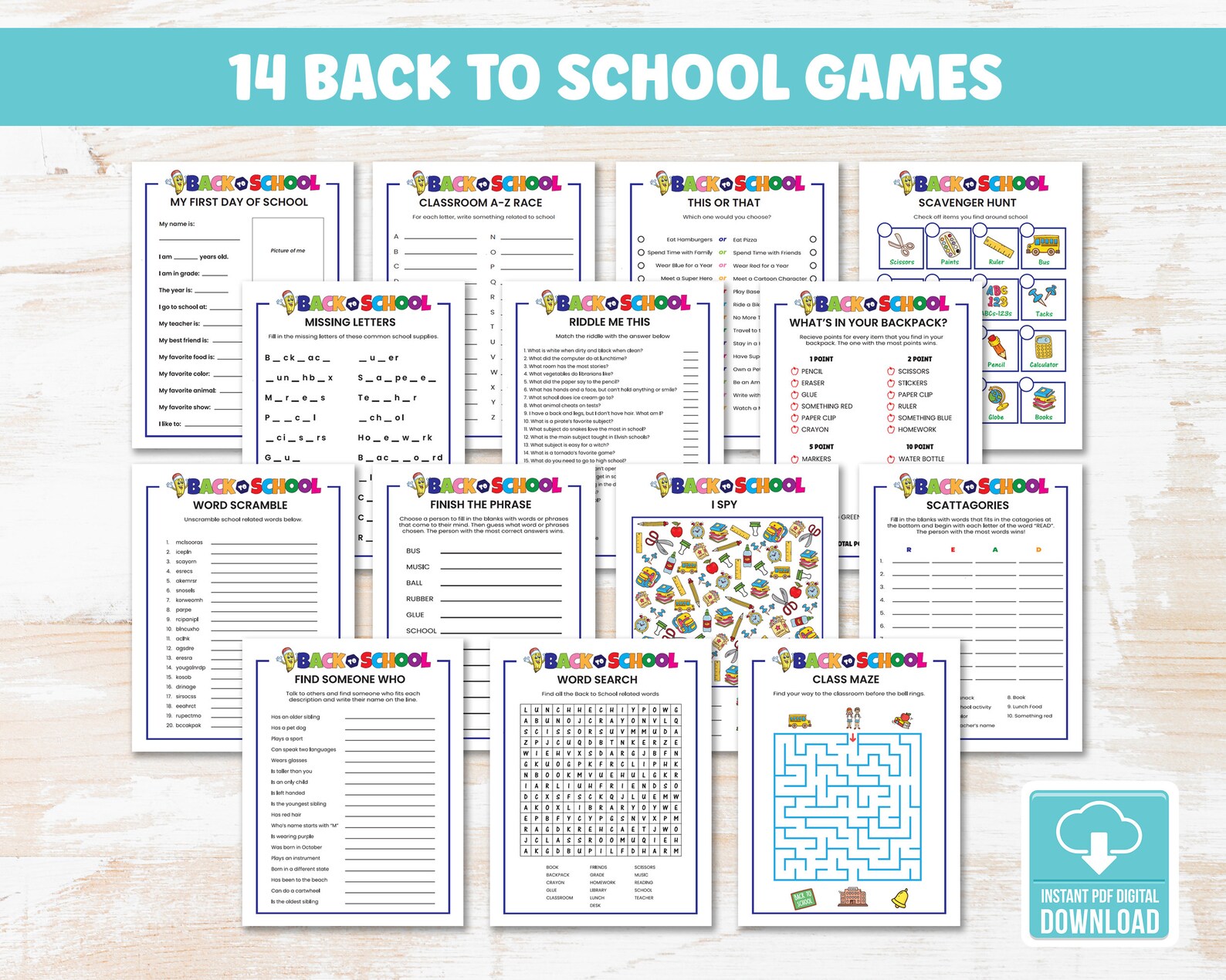 Back to School Activity Games, Back to School Kids, Classroom ...