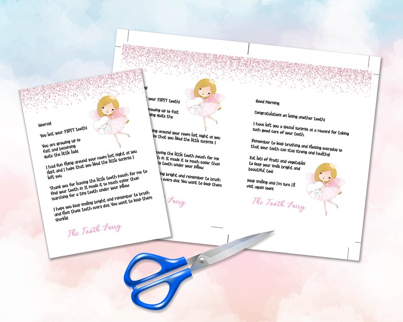 Tooth Fairy Letter for Girls, Tooth Fairy Note, Tooth Fairy Printable ...