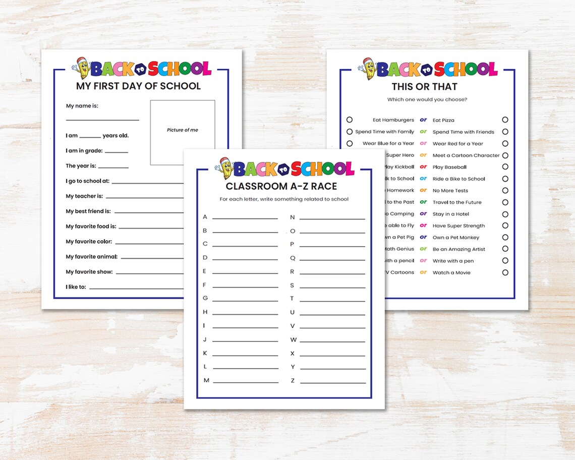 Back to School Activity Games, Back to School Kids, Classroom ...