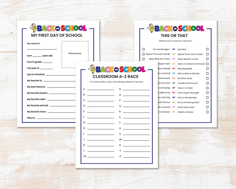 Back to School Activity Games, Back to School Kids, Classroom ...