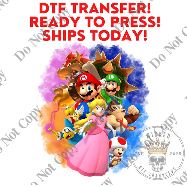 Mario Dtf Transfer - Etsy