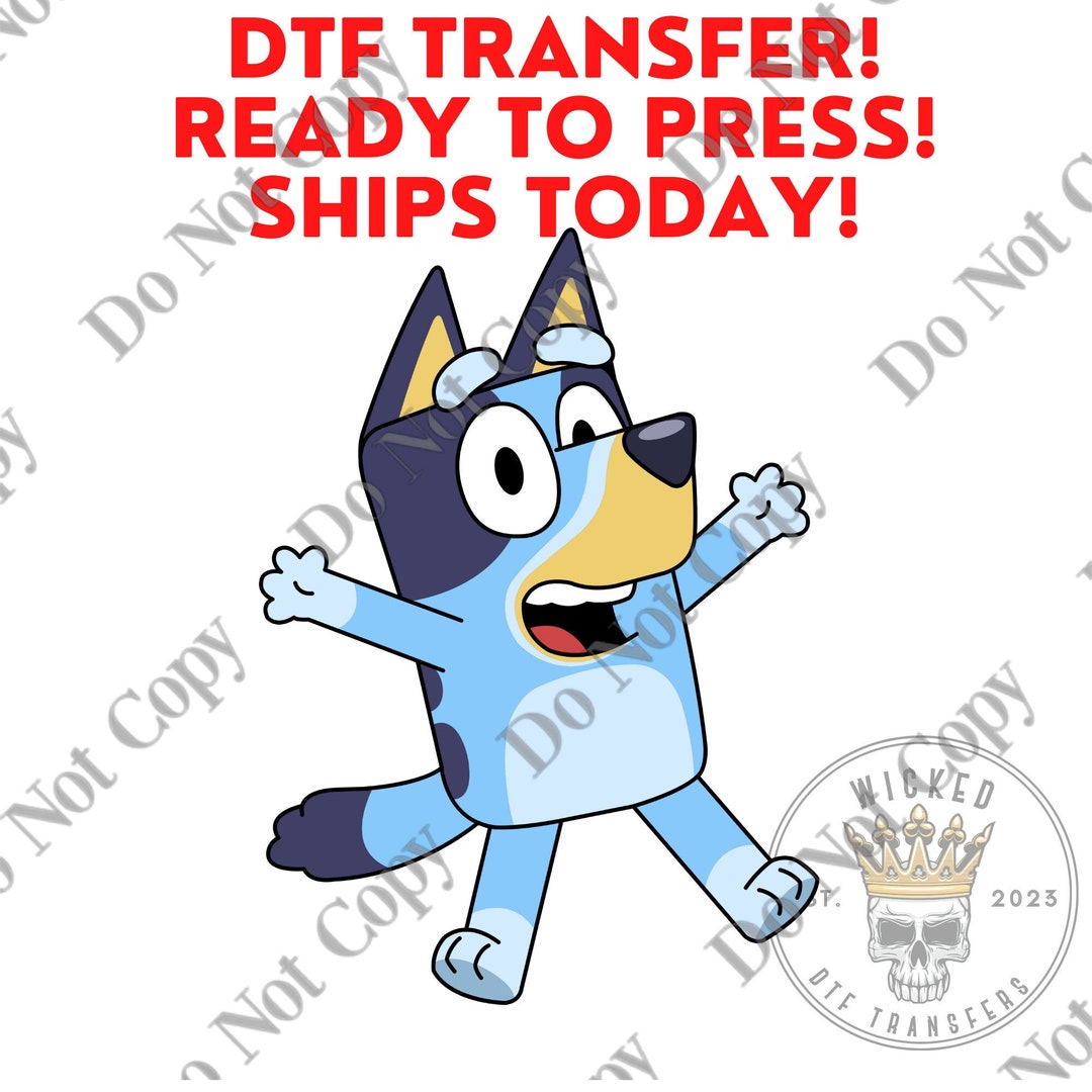Disney Blue Dog DTF Transfer, Cold Peel, Ready to Press, Trendy DTF ...