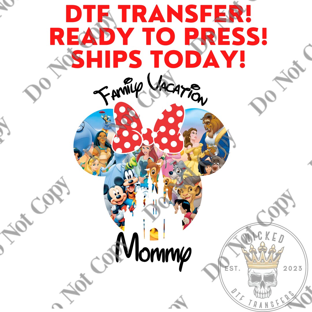 Ready to Press Disney Cold Peel DTF Transfers, Disney DTF Transfer, Dtf ...