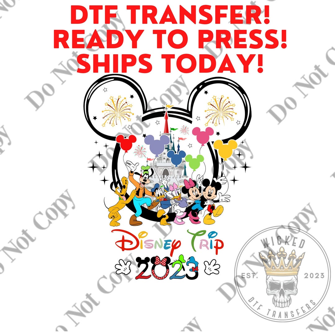 Ready to Press Disney Trip Cold Peel DTF Transfers, Disney DTF Transfer ...