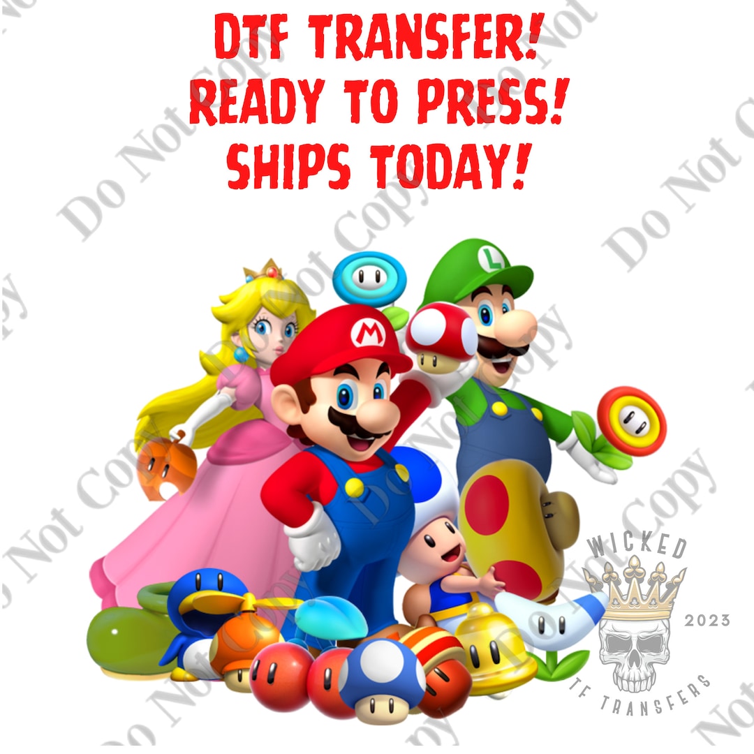 Mario DTF Transfers Kids DTF Transfer Cold Peel Ready to - Etsy