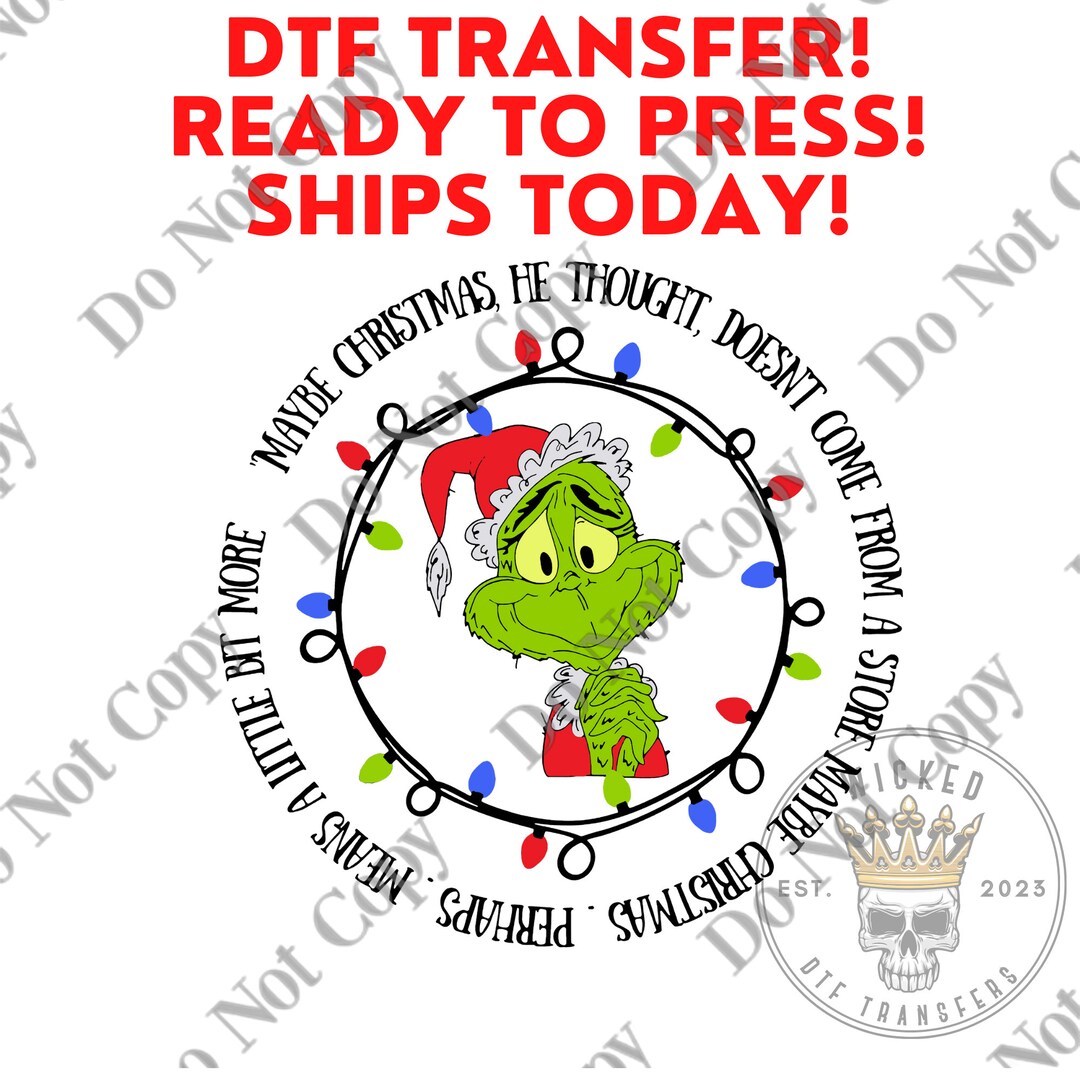 Ready to Press the Grinch Cold Peel DTF Transfers, Disney DTF Transfer, Dtf Transfer, Trendy DTF ...
