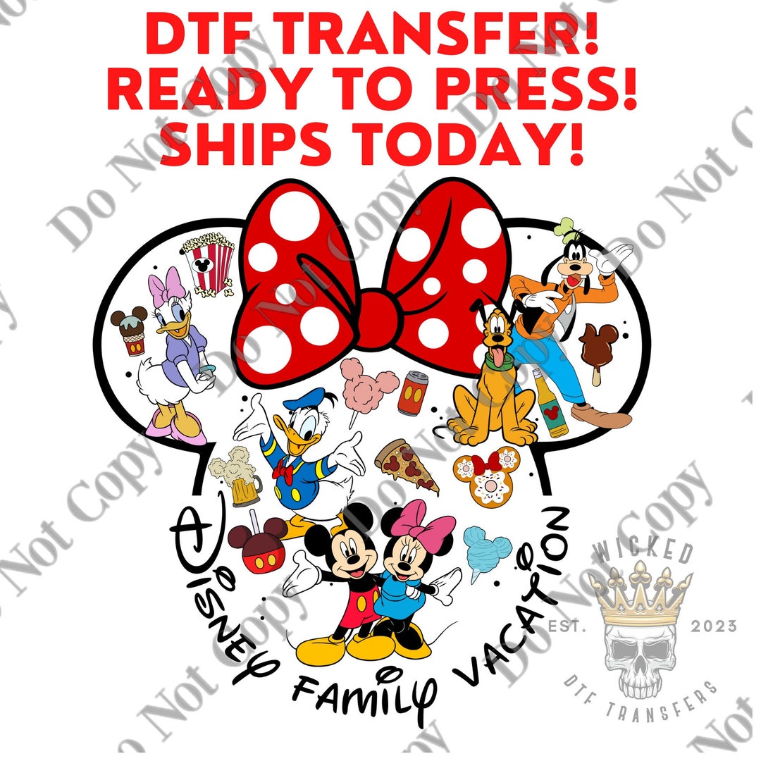 Ready to Press Disney Family Vacation Cold Peel DTF Transfers, Disney ...