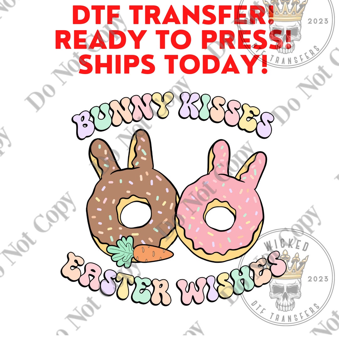 Happy Easter Easter DTF Happy Easter TRANSFER Ready to Press Direct to Film Cold Peel Transfer ...