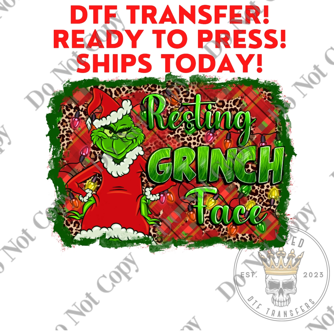 Ready to Press the Grinch Cold Peel DTF Transfers, Disney DTF Transfer, Dtf Transfer, Trendy DTF ...