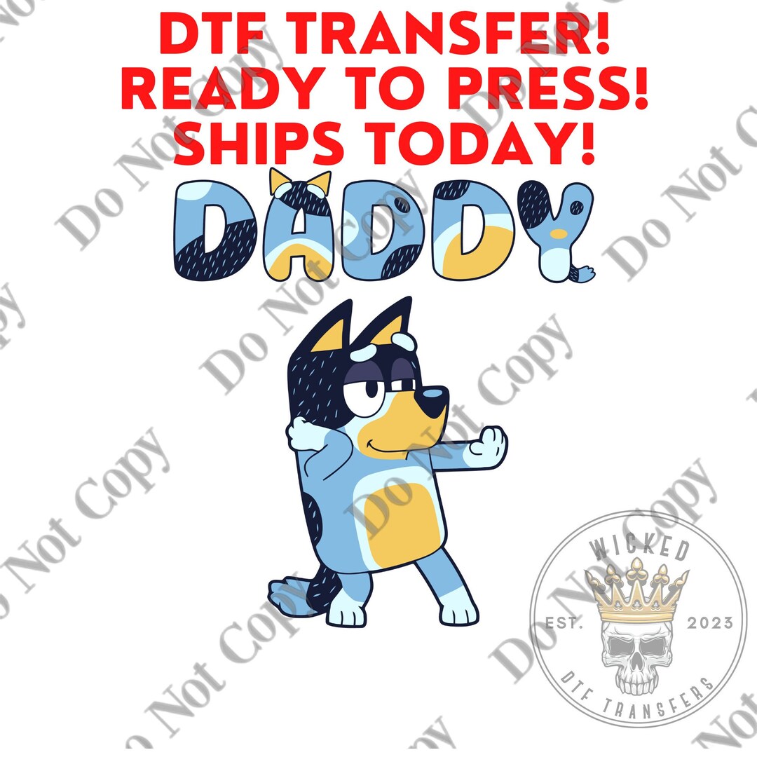 Disney Blue Dog DTF Transfer, Cold Peel, Ready to Press, Trendy DTF ...