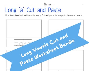 Short Vowels Cut and Paste Printable Worksheets (10 Worksheets) - Etsy UK