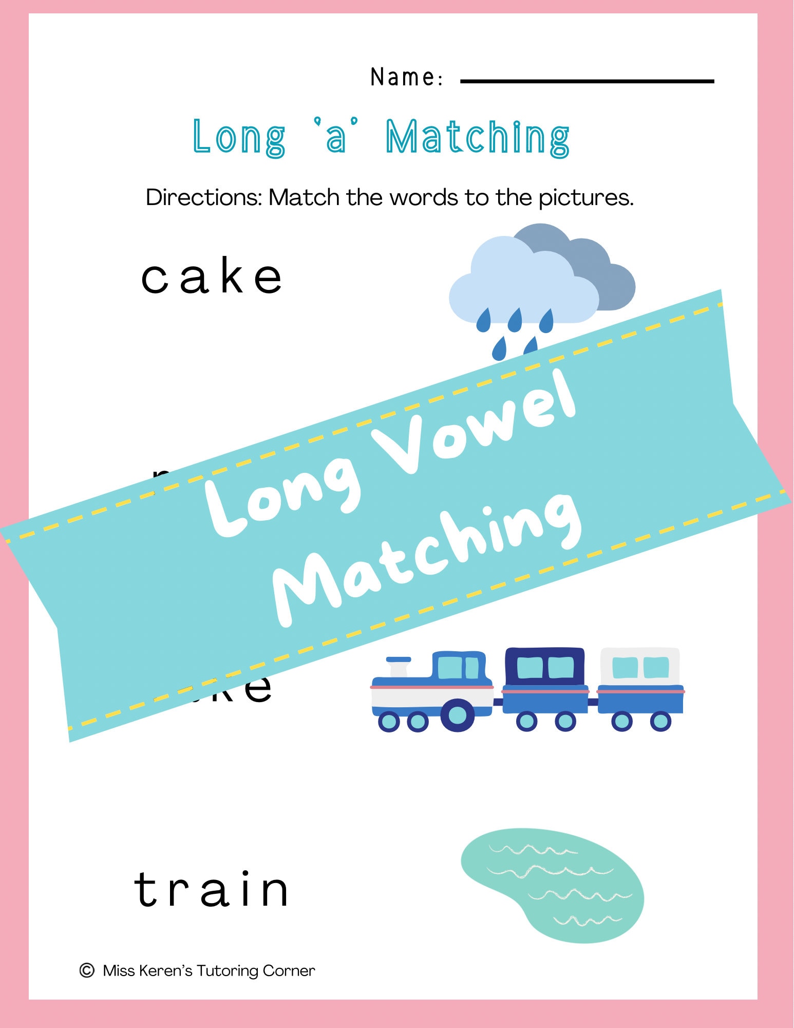 Long Vowels Matching Worksheets (10 Worksheets) - Etsy
