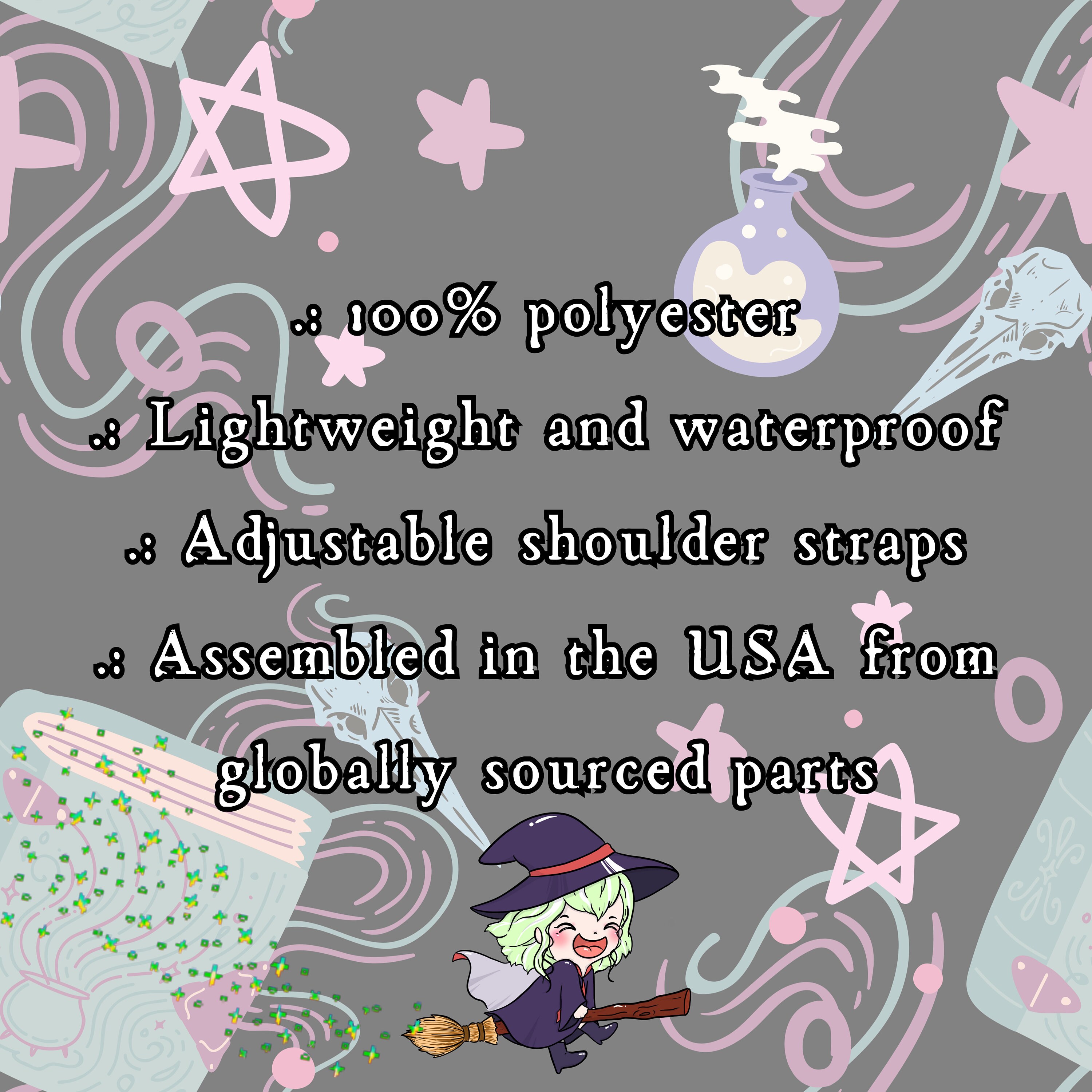 Pastel Witch Backpack - Gothic Occult Fashion Bag - Wiccan & Pagan ...