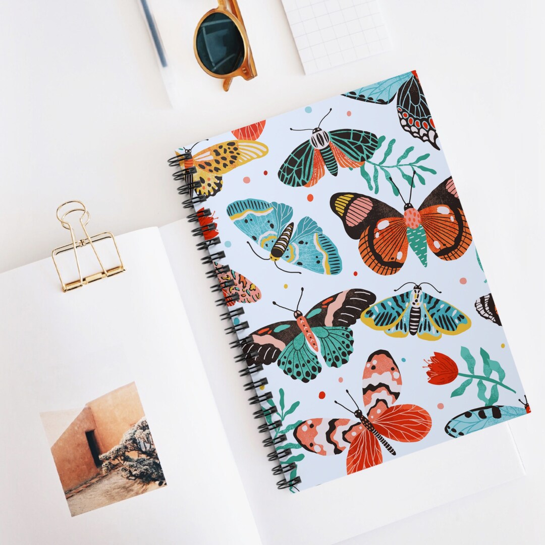 Butterfly Spiral Notebook - Cute Butterfly Journal - Cottagecore Diary ...
