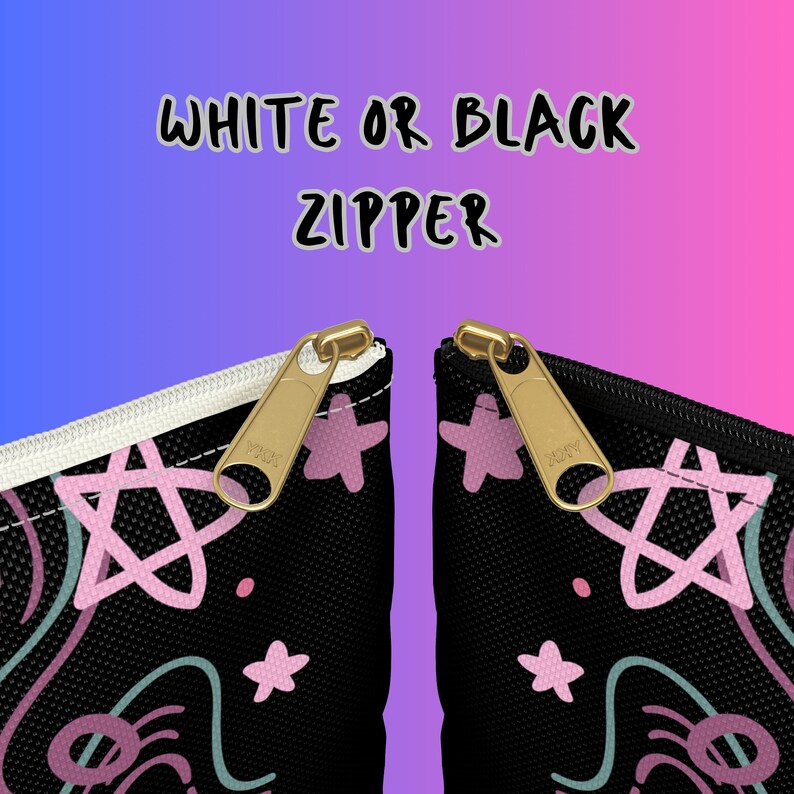 Pastel Goth Witch Motif Cosmetic Bag - Enchanting Black Makeup Pouch ...