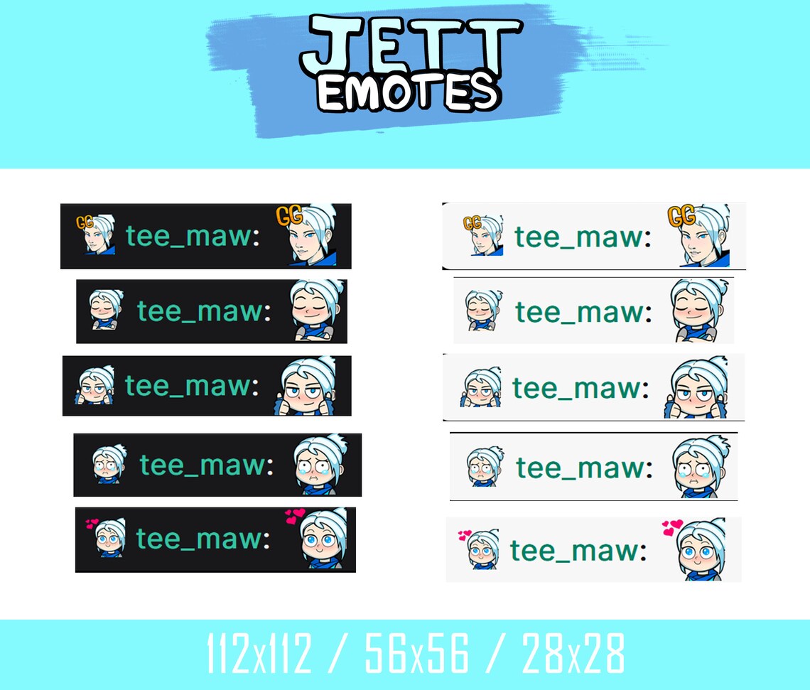 9 Valorant Jett Emotes - Etsy