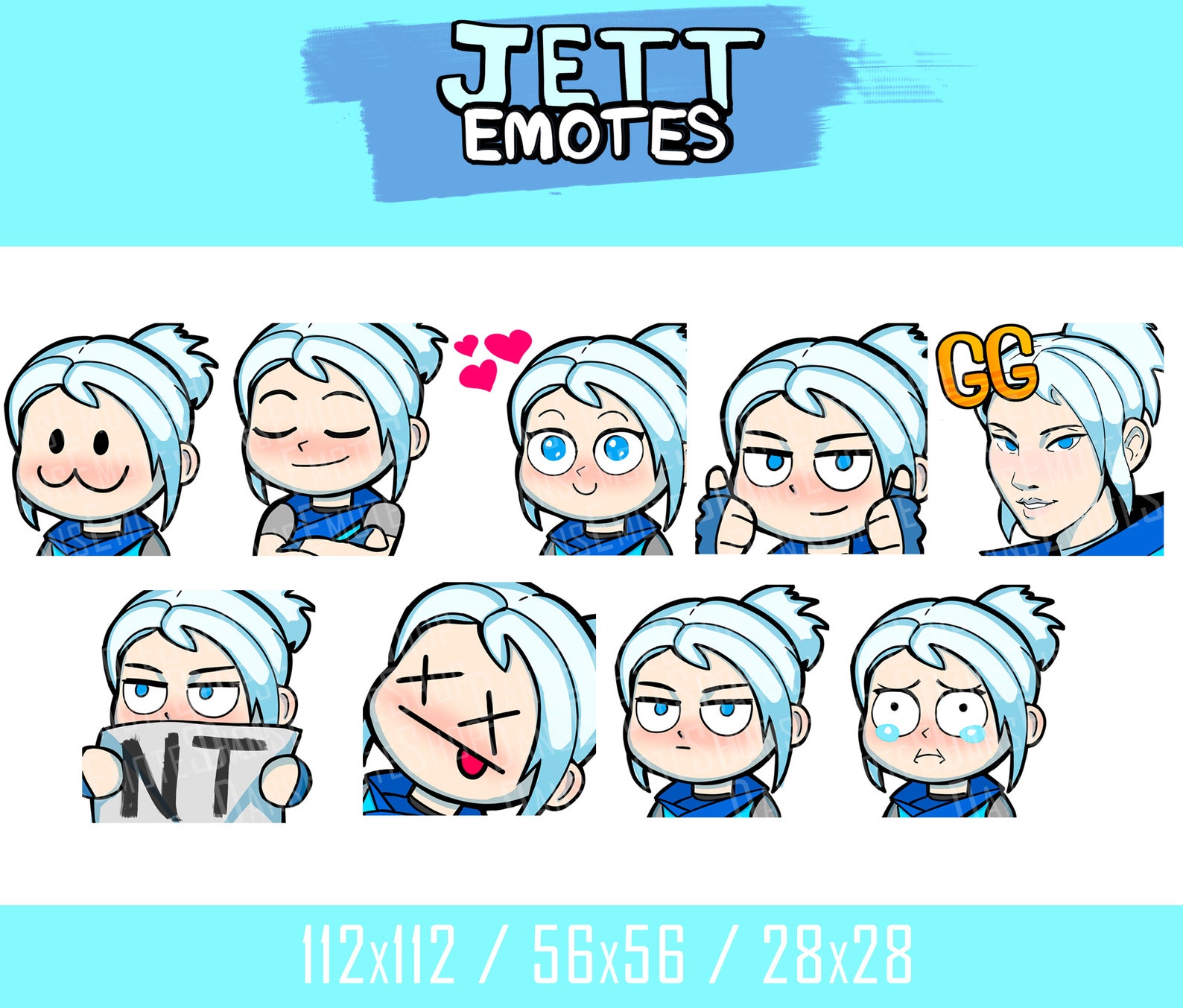 9 Valorant Jett Emotes - Etsy