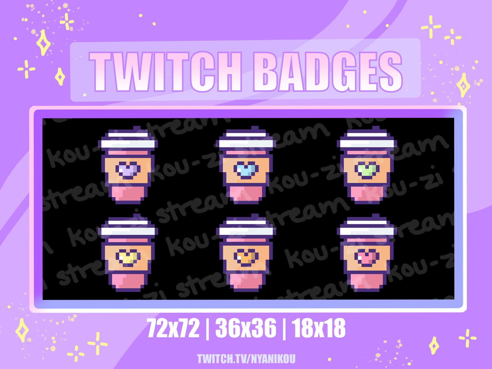 Twitch Sub Badges Bit Badges Emote Cute Coffee Badges Stream Assets ...