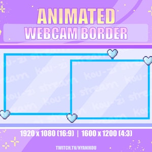 Animated Pixel Heart Webcam Border Cute Stream Assets Kawaii Overlay ...